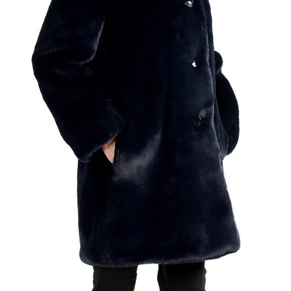 Burberry | Jackets & Coats | Burberry Women Tenbridge Dark Blue Fauxfur ...